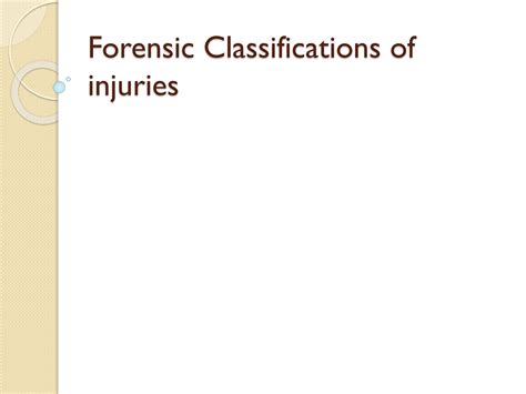 Solution Forensic Classification Of Injuries Studypool