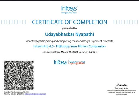 Udayabhaskar Nyapathi On Linkedin Internship Infosys Learningjourney Careergrowth