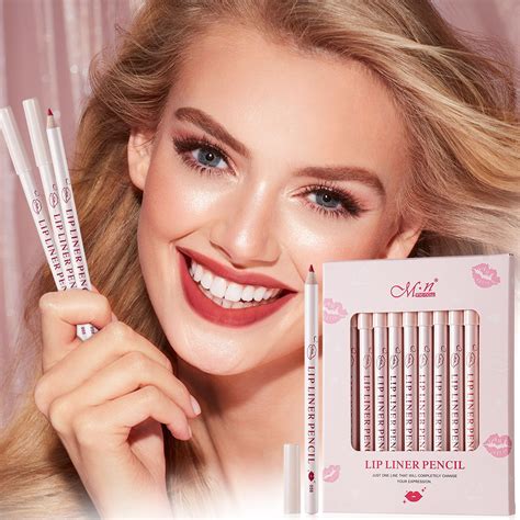 Lip Liner Pencil Set Red 12 Color Matte Lipstick Lip Liner Pen Set Easy To Use Velvet Mist Face