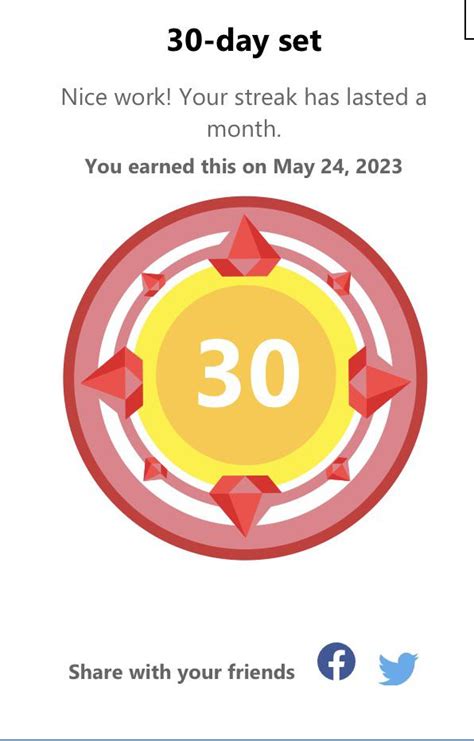 forgot to share my 30 day streak badge r microsoftrewards