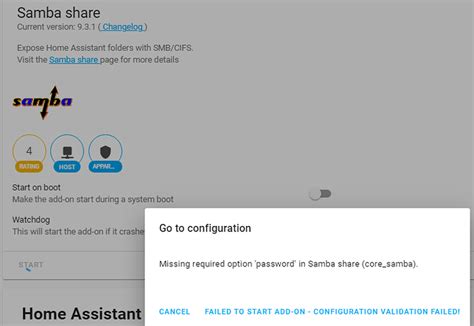 unable to edit samba share config in ui configuration home