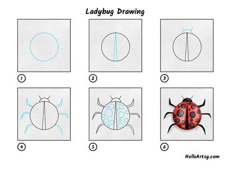 Ladybug Drawing Helloartsy