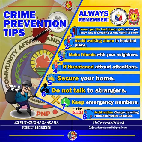 Crime Prevention Tips Safety Tips Pcadg Metro Manila Facebook