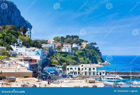 Capri Island Italy Marina Grande Pier Excursion Boats Editorial