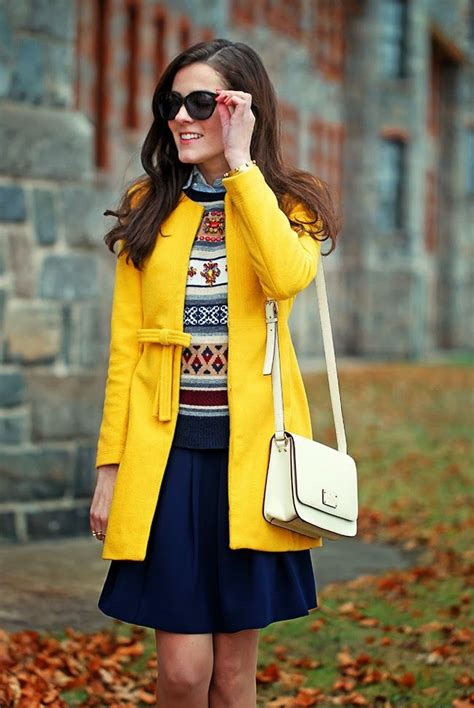 Navy Blue And Yellow Yellow Coat Outfit Yellow Jacket Coat Outfits