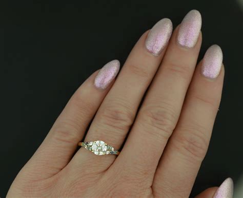 Diamond And Sapphire Symmetric Cluster Ring Custom Engagement Ring