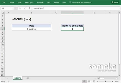 How To Use Excel Month Function Formula And Video Examples