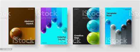 프리미엄 3d 볼 엽서 컨셉 구성 간단한 연례 보고서 A4 디자인 벡터 일러스트 컬렉션 A4 용지에 대한 스톡 벡터 아트 및 기타 이미지 A4 용지 개념 개체 그룹