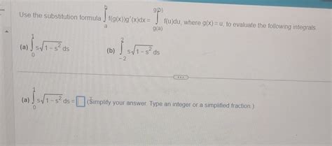 Solved Use The Substitution Formula