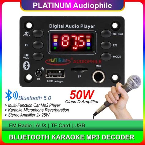 Modul Mp3 Amplifier Bluetooth Karaoke Microphone Echo Diy Class D 50w