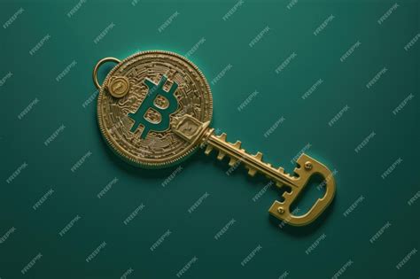 Premium Ai Image Bitcoin Key Isolated On Green Background Ai