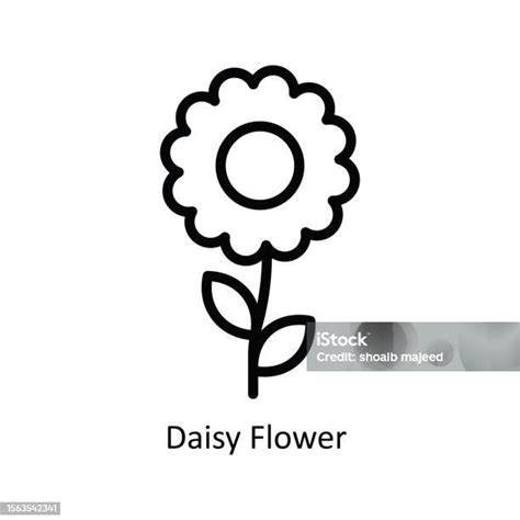 데이지 꽃 벡터 개요 아이콘 디자인 그림입니다 자연과 생태 흰색 배경에 기호 Eps 10 파일 0명에 대한 스톡 벡터 아트 및 기타 이미지 Istock