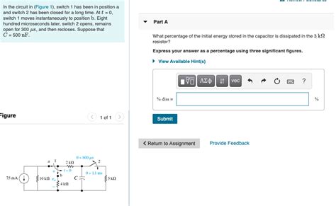 Solved In The Circuit In Figure Switch Has Been In Chegg Com