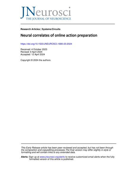 Pdf Neural Correlates Of Online Action Preparation