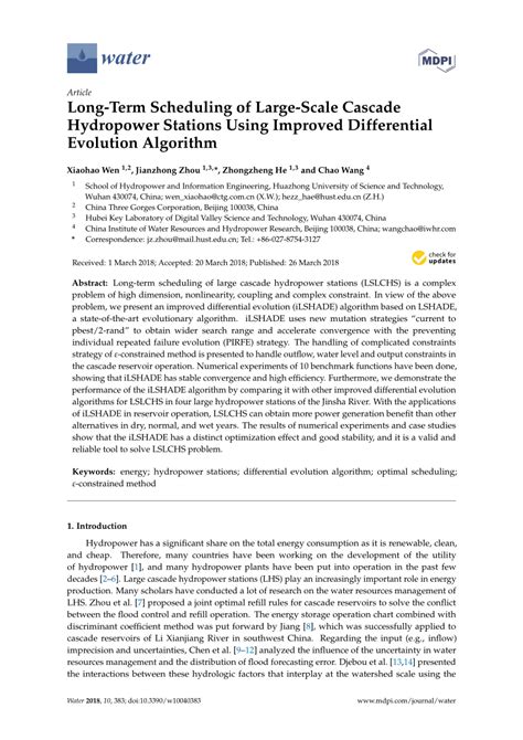 Pdf Long Term Scheduling Of Large Scale Cascade Hydropower Stations Using Improved