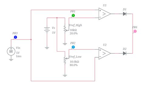 Window Comparator Circuit Using Ic 741
