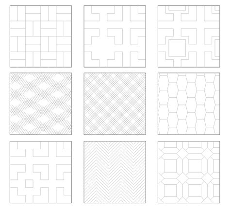 Some Floor Patterns With Geometric Lines Dwg Cad Block