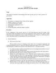 Experiment No Specific Gravity Of Soil Solids Pdf Experiment No SPECIFIC GRAVITY OF SOIL