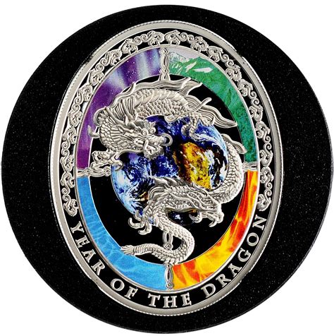 1 доллар Ниуэ Год дракона 4 стихии Ag 26 16 серебряная монета