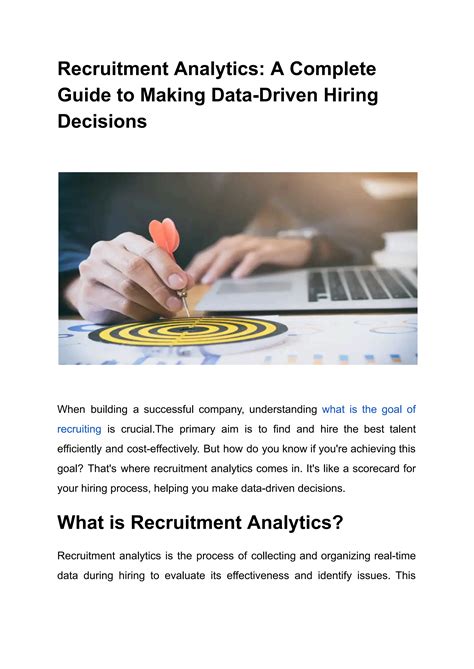 Recruitment Analytics A Complete Guide To Making Data Driven Hiring Decisionspdf