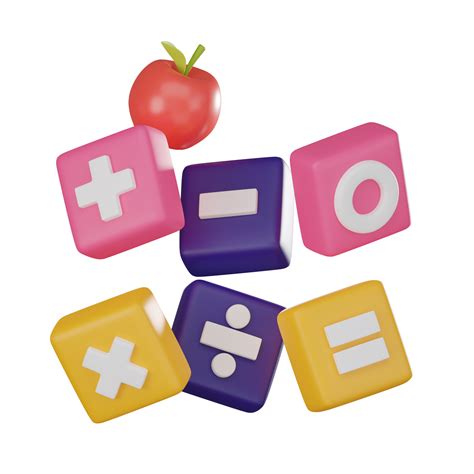 mathematical and scientific symbols for education 3d render 45944923 png