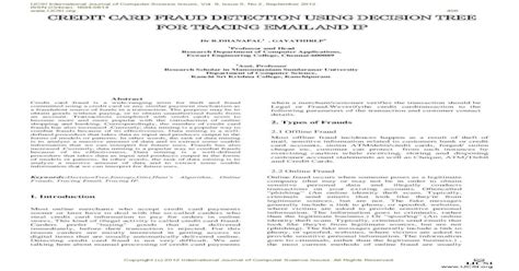 Pdf Credit Card Fraud Detection Using Decision Tree For Tracing Email Dokumentips