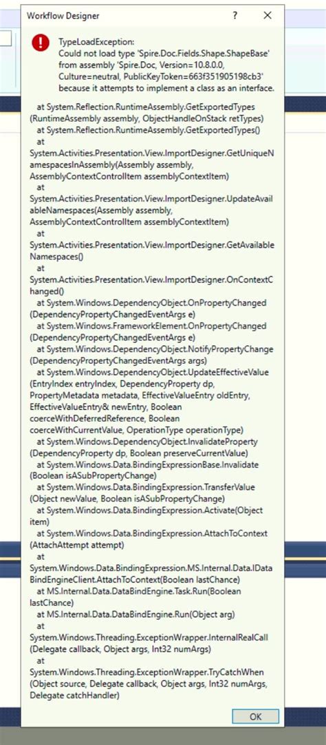 Type Load Exception Openrpa Openiap