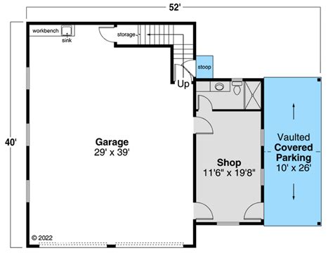 Plan 72359da 1200 Square Foot Detached Garage With Shop And Storage