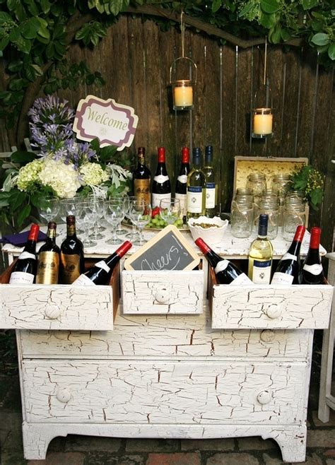 Wine Tasting Party Wedding Drink Station Outdoor Wedding Bar