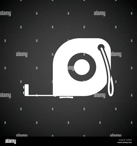 Icon Of Constriction Tape Measure Black Background With White Vector Illustration Stock Vector