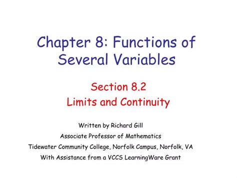 Ppt Chapter 8 Functions Of Several Variables Powerpoint Presentation Id307060