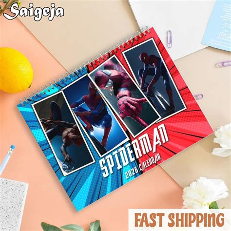 Superhero Wall Calendar 2026 Animated Hero Wall Decor For Fan
