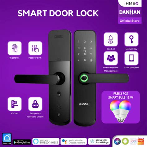 jual ihme smart door lock finger print rfid card pin app door bell kota bekasi hainess
