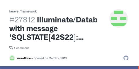Illuminatedatabasequeryexception With Message Sqlstate 42s22 Column Not Found 1054 Unknown