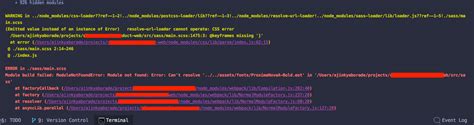 Javascript Webpack 3 Cannot Resolve Assets From Sass File Stack