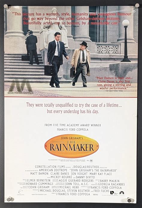 The Rainmaker 1997 Movie Poster Daybill Matt Damon Danny Devito