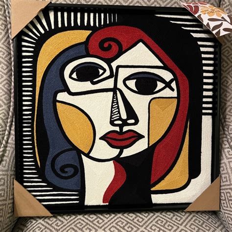 Bp Home Art New Abstract Face Woven Artistry Wall Hanging Framed Bp Home Art 65 X 165 Poshmark