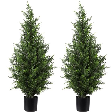Artificial Topiary Cedar Trees 3ft Artificial Cedar Pine Tree Potted
