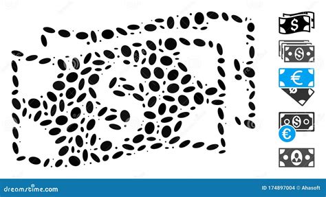 Dotted Collage Waving Dollar Banknotes Stock Illustration Illustration Of Ellipse Finance