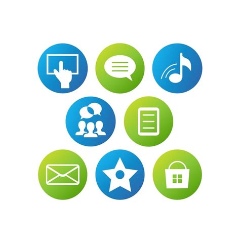 Premium Vector Icons And Shortcuts For Social Networks And Media