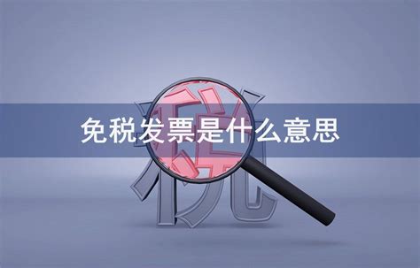 免税发票是什么意思 会计网