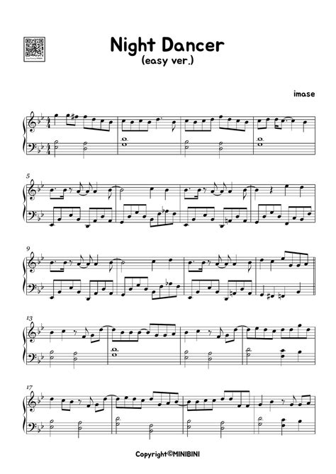 Imase Night Dancer Easy Version Sheets By Minibini