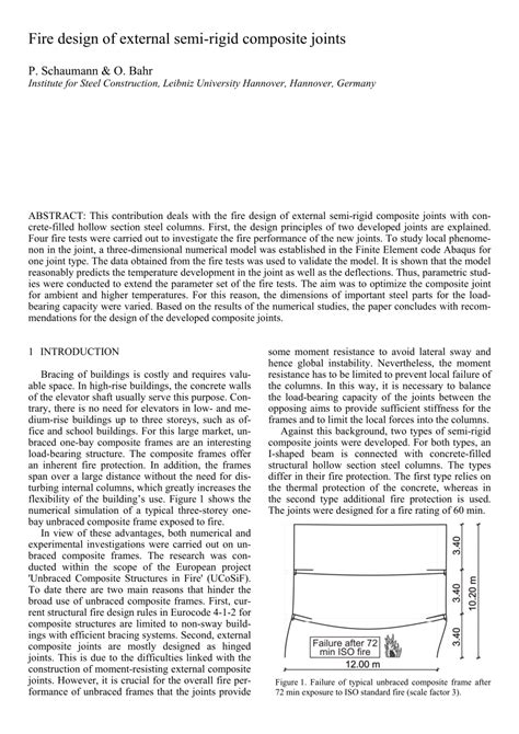Pdf Fire Design Of External Semi Rigid Composite Joints