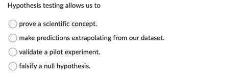 Solved Hypothesis Testing Allows Us To Prove A Scientific Chegg Com