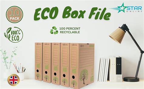 A4 Eco Archiving Box Storage File Brown Pack Of 10 Box Files Made In Uk Uk