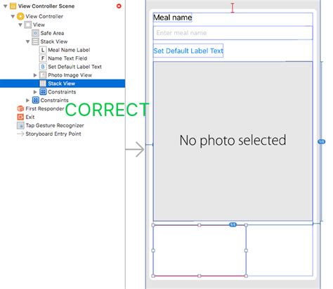 Ios Nstraint Does Not Work Apple Foodtracker Tutorial