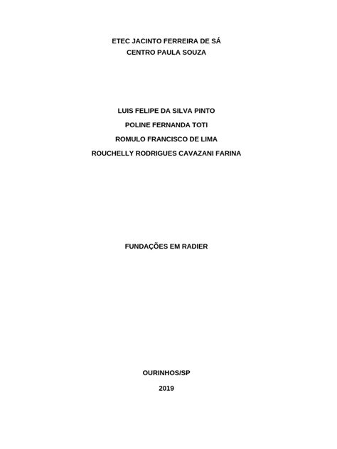 Fundações Em Radier Trabalho Tpci Pdf Concreto Resistência Dos