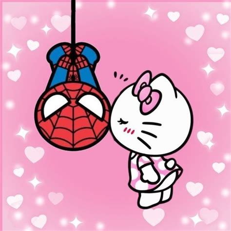 Hello Kitty And Spiderman En 2023 Pegatinas Bonitas Arte De Hello Kitty Dibujitos Sencillos