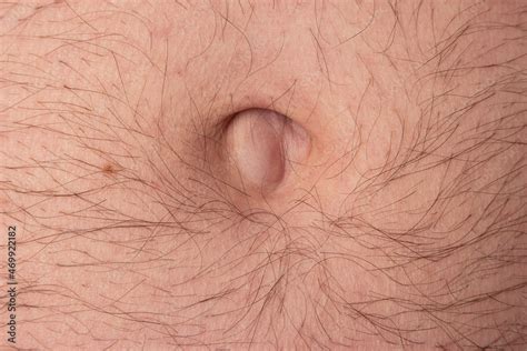 Caucasian Male Hairy Belly And Belly Button Macro Close Up Shot Front View Stock Photo Adobe
