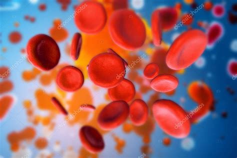 3d Ilustración De Eritrocitos De Glóbulos Rojos De Cerca Bajo Un Microscopio Antecedentes Del